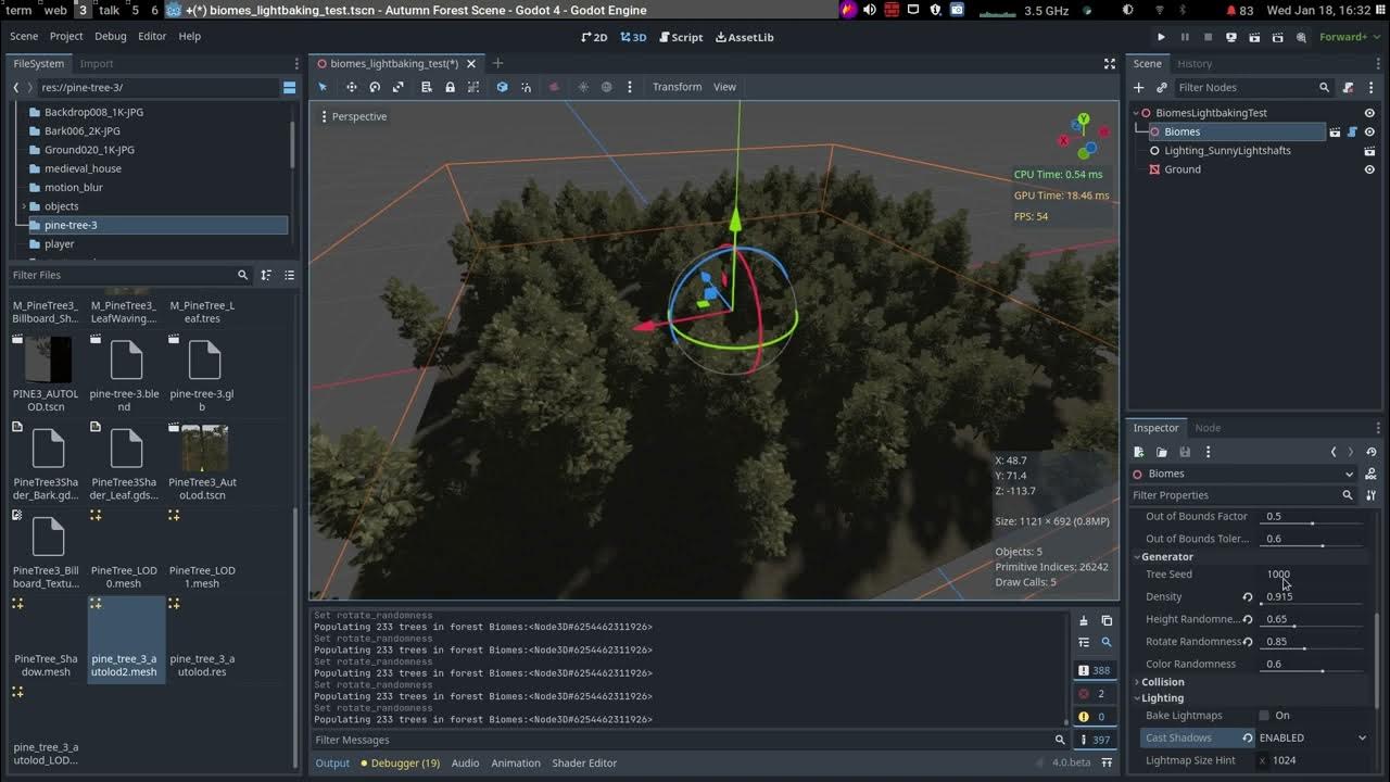 Godot 4: Baking lightmap for procedurally generated forest - YouTube