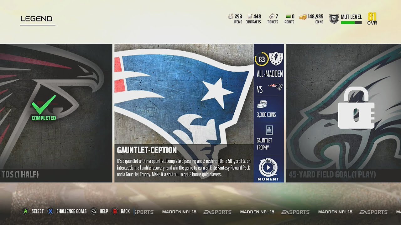 Madden NFL 18 | Gauntlet | Legend Challenge #20 | Gauntlet-Ception ...