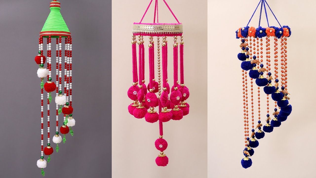 DIY EASY PLASTIC BOTTLE AND WOOLEN JHUMAR CRAFT IDEA | OON SE JHUMAR ...