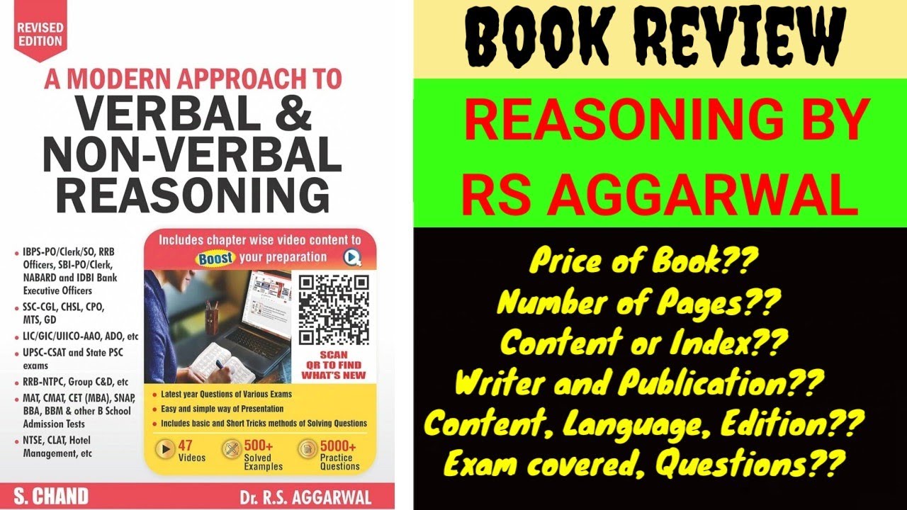 Reasoning by RS Aggarwal book review|| Verbal,non verbal reasoning and ...