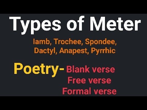 Types of Poetic Meter & Poetry - YouTube