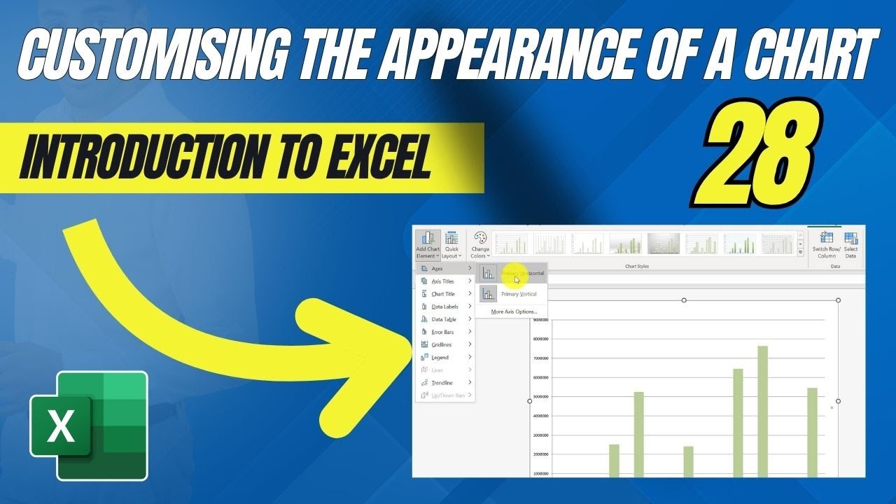 HOW TO CUSTOMISE THE APPEARANCE OF A CHART USING EXCEL - YouTube