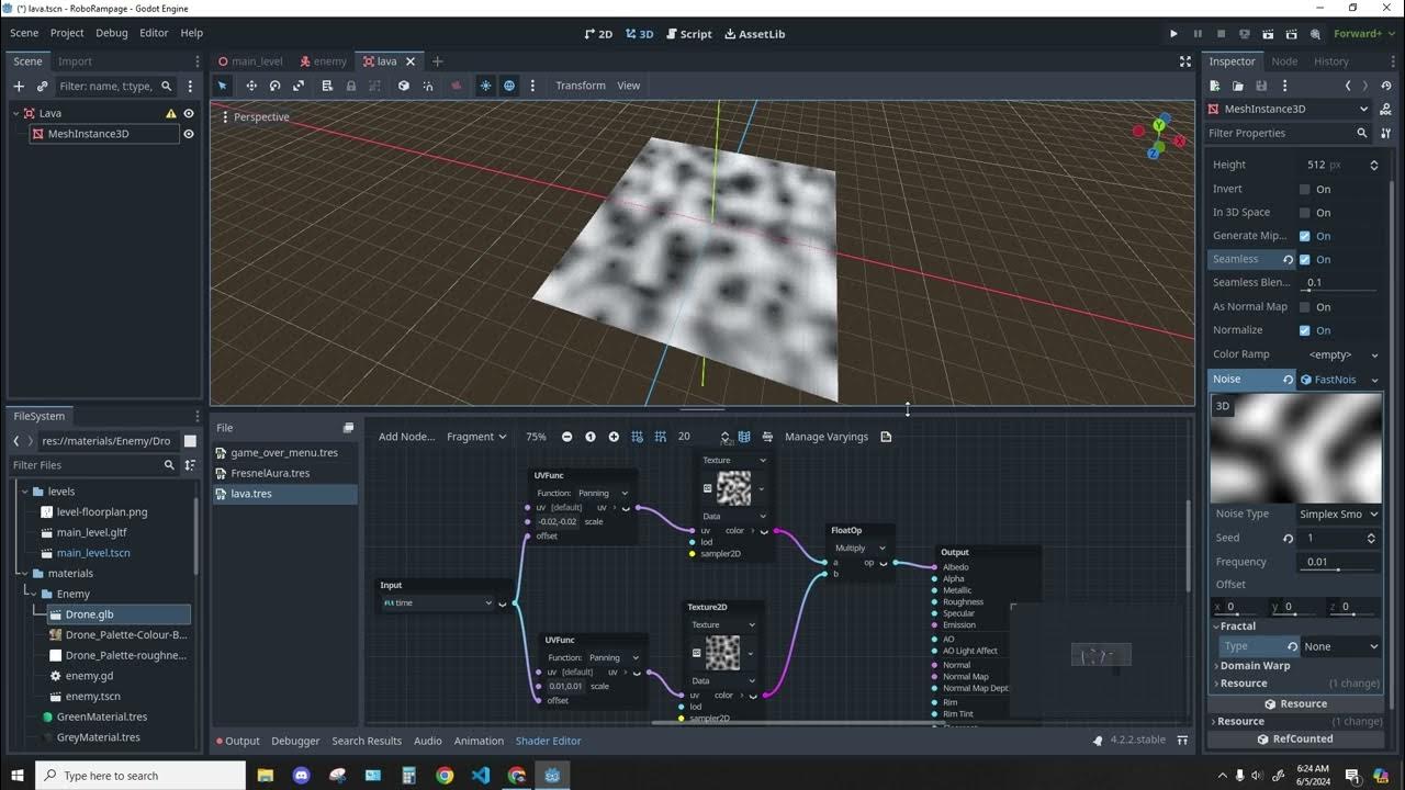Moving Noise Shader GODOT - YouTube