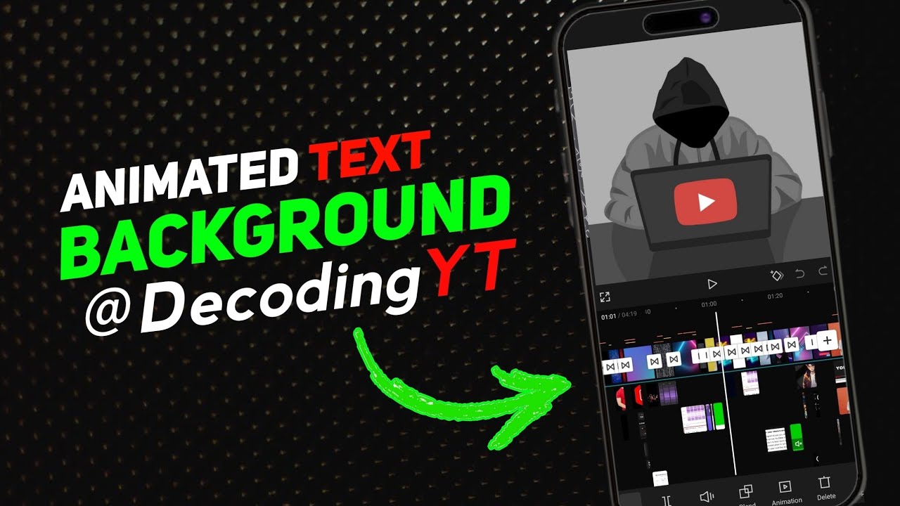 Create Animated Text Background like @decodingyt in Smartphone - YouTube