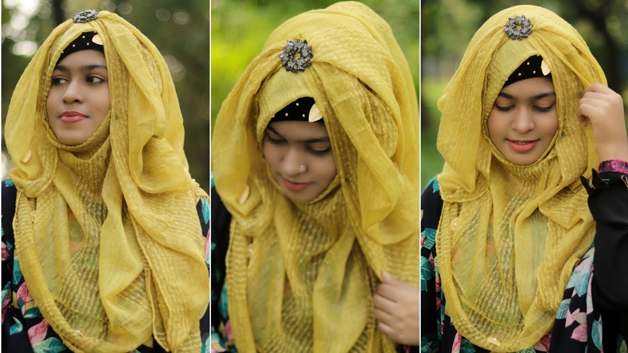 Two Sided layer Hijab Style for Salwar kamiz & Saree| MUNA - YouTube