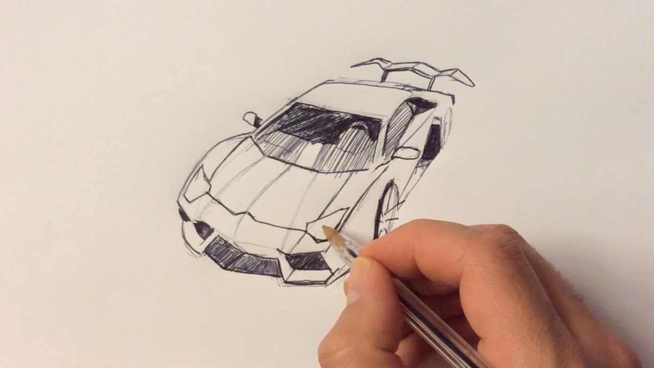 drawing car with pen - YouTube