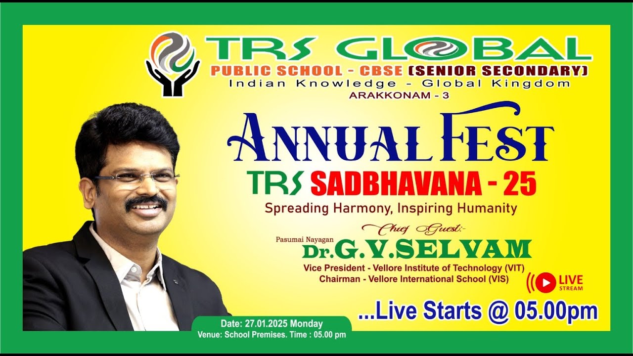 🔴 LIVE | TRS GLOBAL PUBLIC SCHOOL | ANNUAL FEST 2025. - YouTube