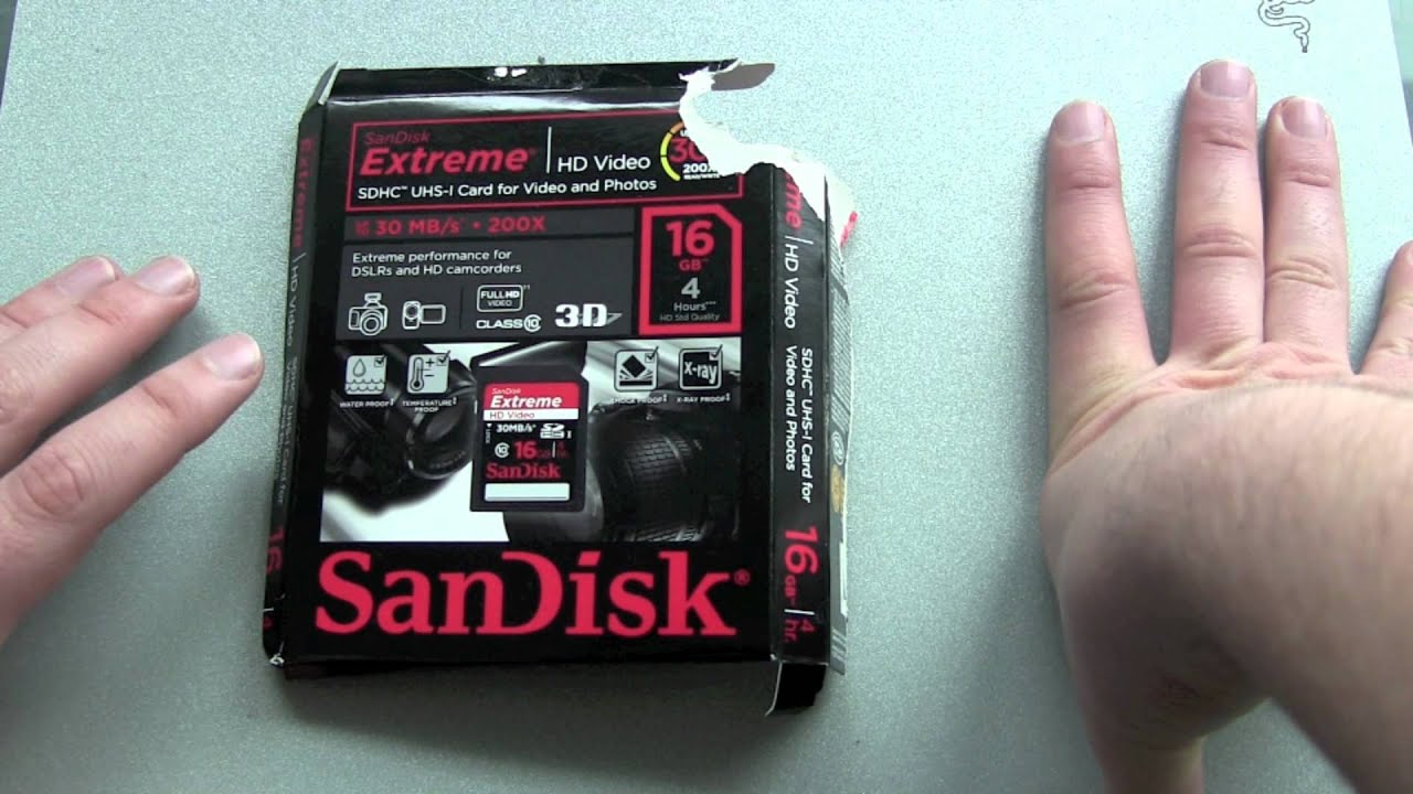 SanDisk SD Card Class 10 SDHC unboxing and Test - YouTube