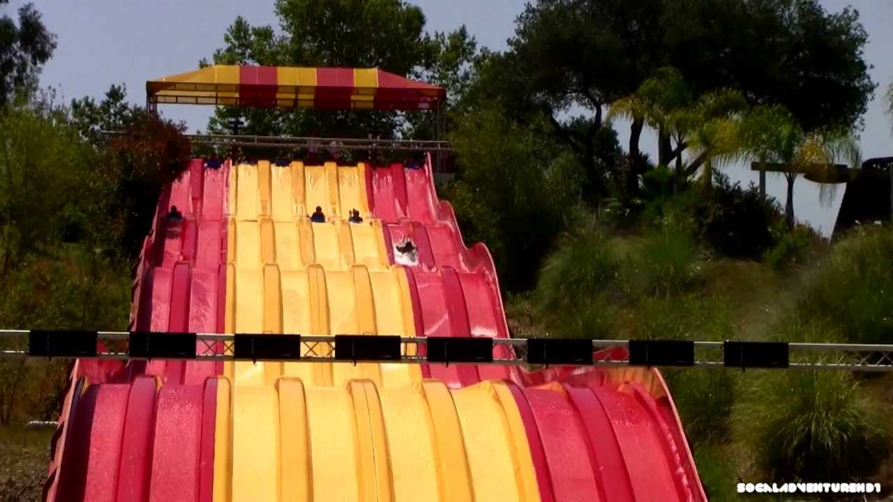 HD POV - Raging Racer Water Slides POV - Raging Waters Water Park, San ...
