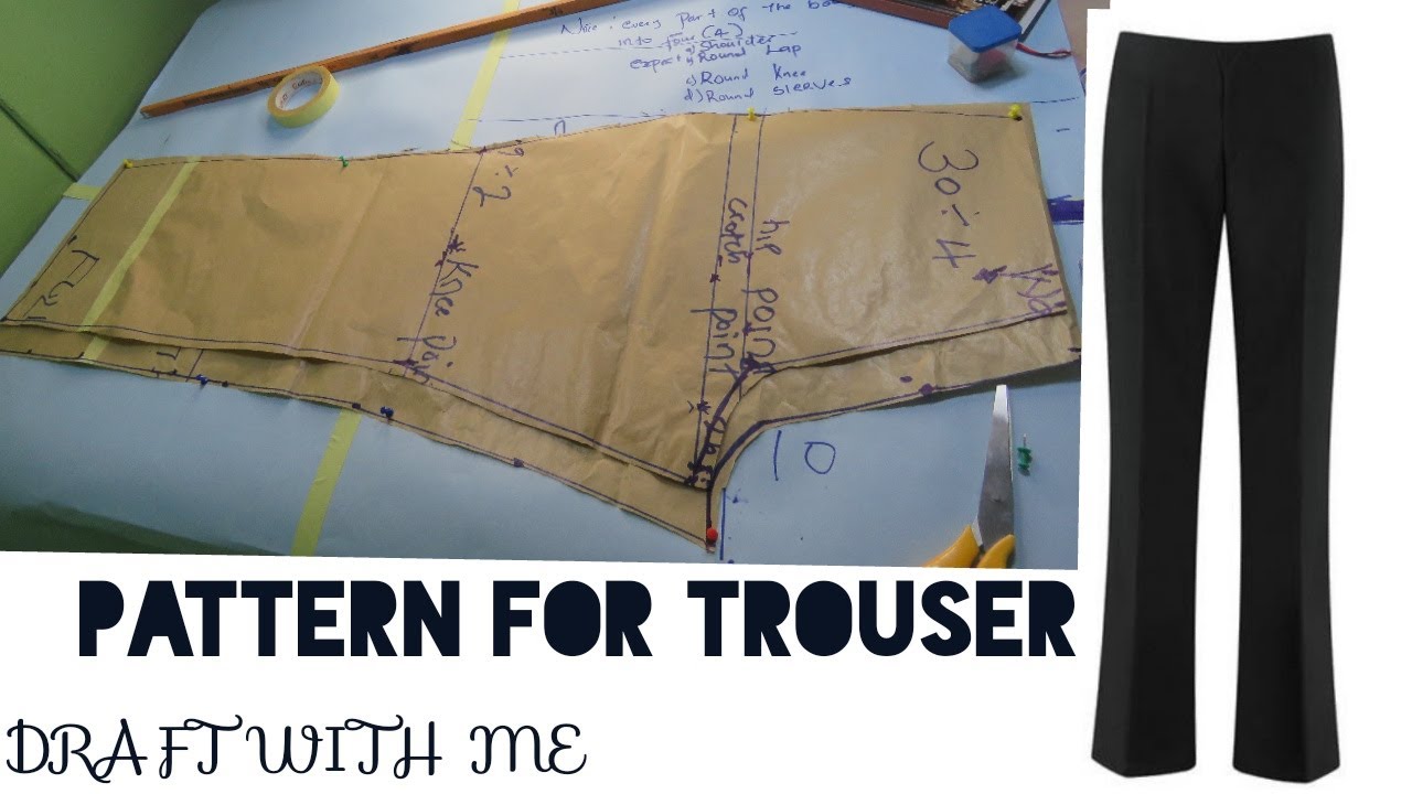 WOMEN TROUSER PATTERN DRAFTING, (Draft with me easy and simple pant ...