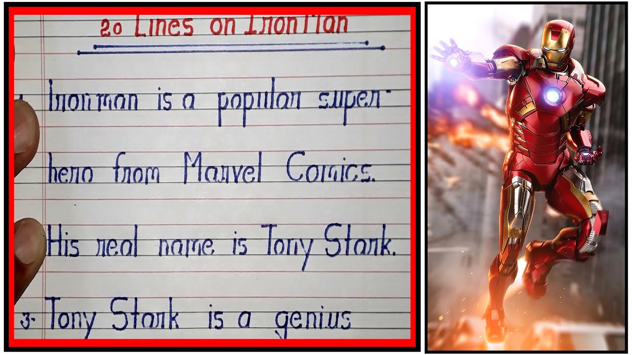 🌹💗20 Lines on Iron Man | Essay on Iron Man 20 Line | Ironman par ...