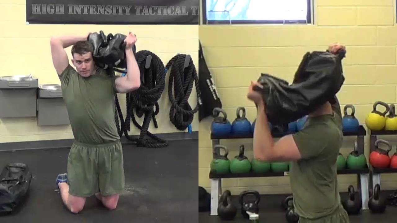 U.S. Marines Fitness-Sandbag Kneeling Around the World - YouTube