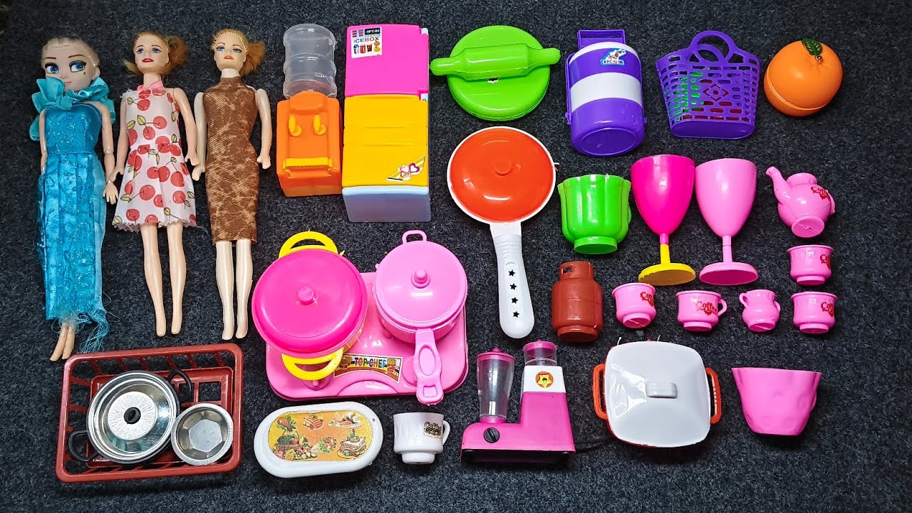 Ultimate Toy Kitchen & Barbie Doll Unboxing | Cute Cooking Set & Doll ...