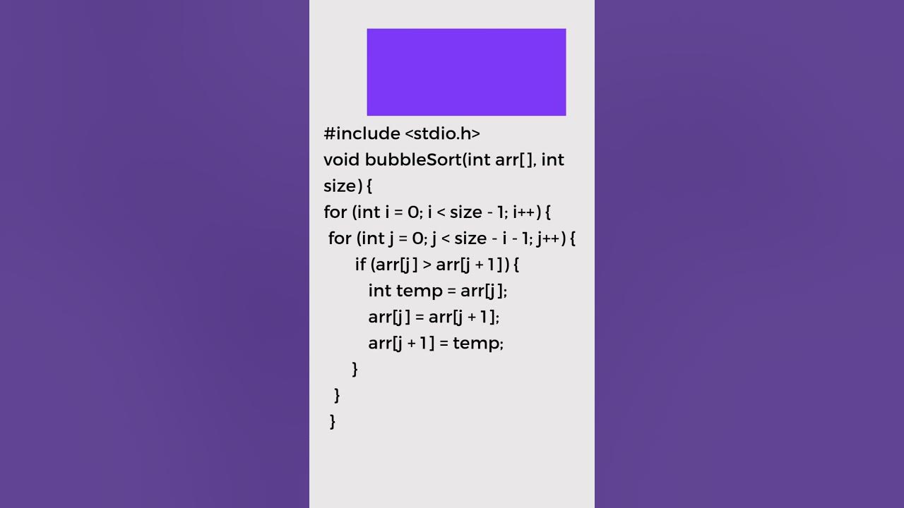 Code To Sort Elements Of Array Using Bubble Sort Using C In Data