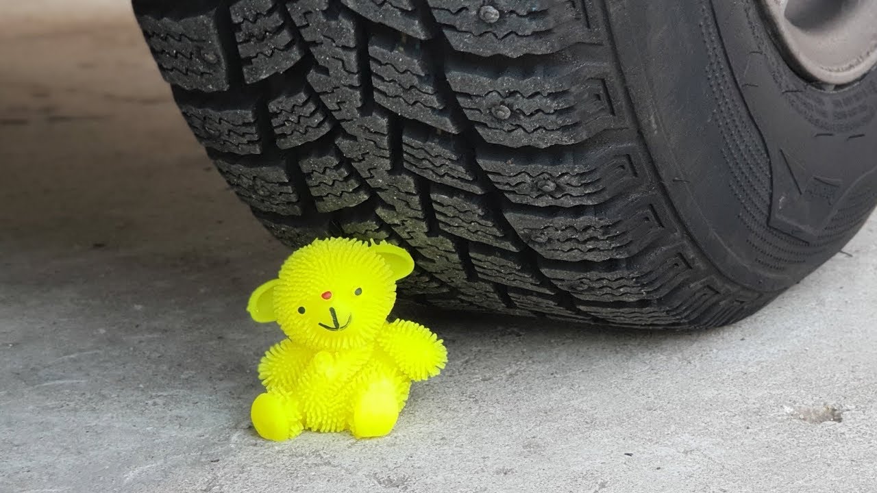 Experiment: Crushing Teddy Bear, & Toys - YouTube