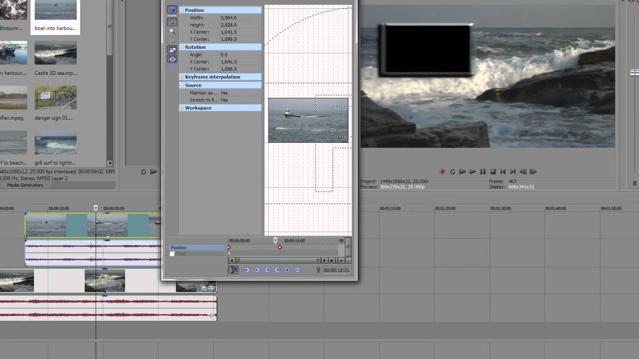 Sony Vegas Pro Basics THIRTY-NINE: Animating & Keyframes - YouTube