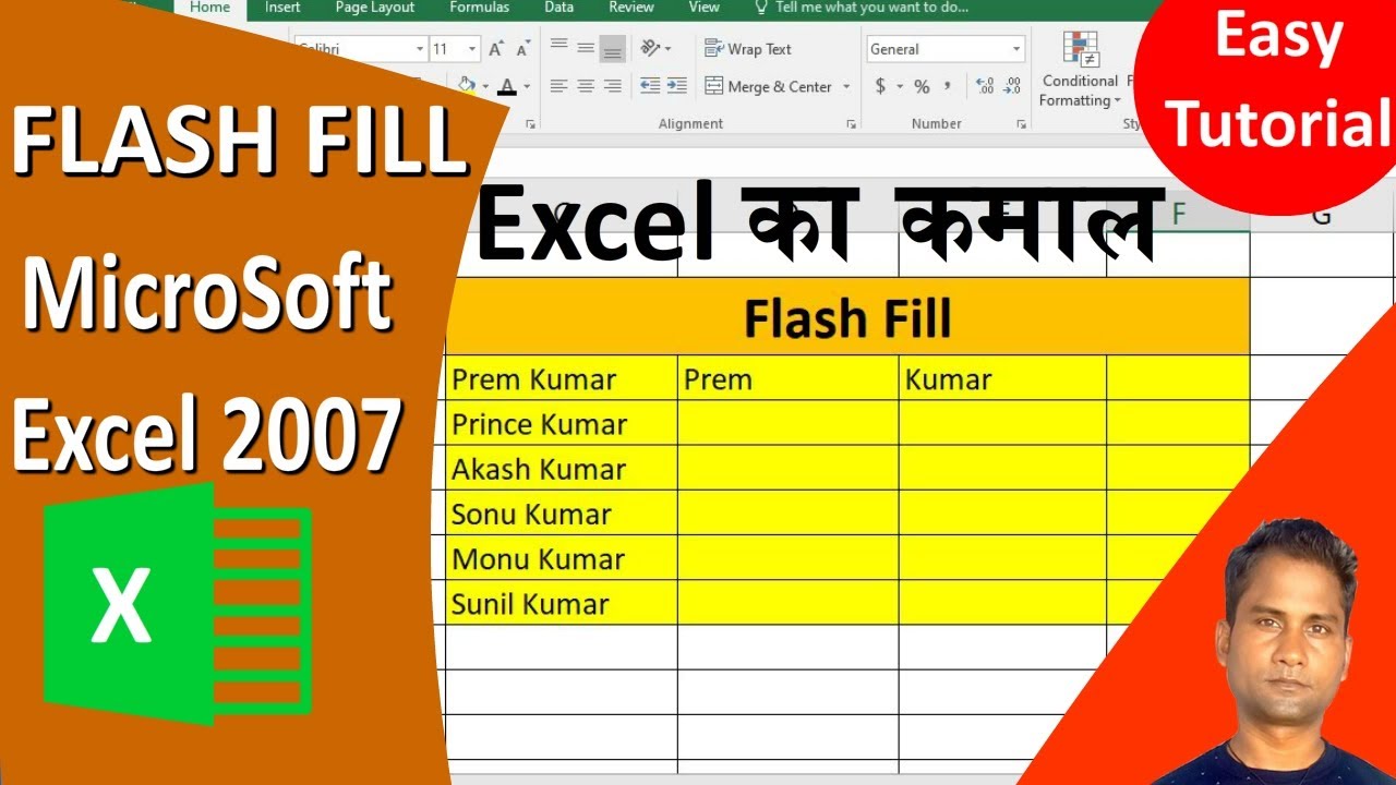 Flash Fill in Ms Excel | Ms Excel Tips and Tricks | Excel Flash Fill | Flash Fill Excel |Flash ...