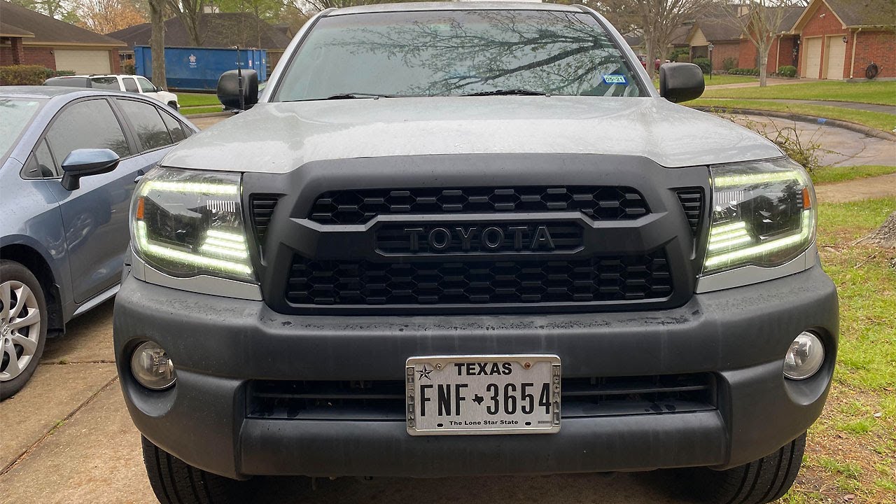 Update on Alpharex Tacoma headlights 2nd Gen + New Grill - YouTube