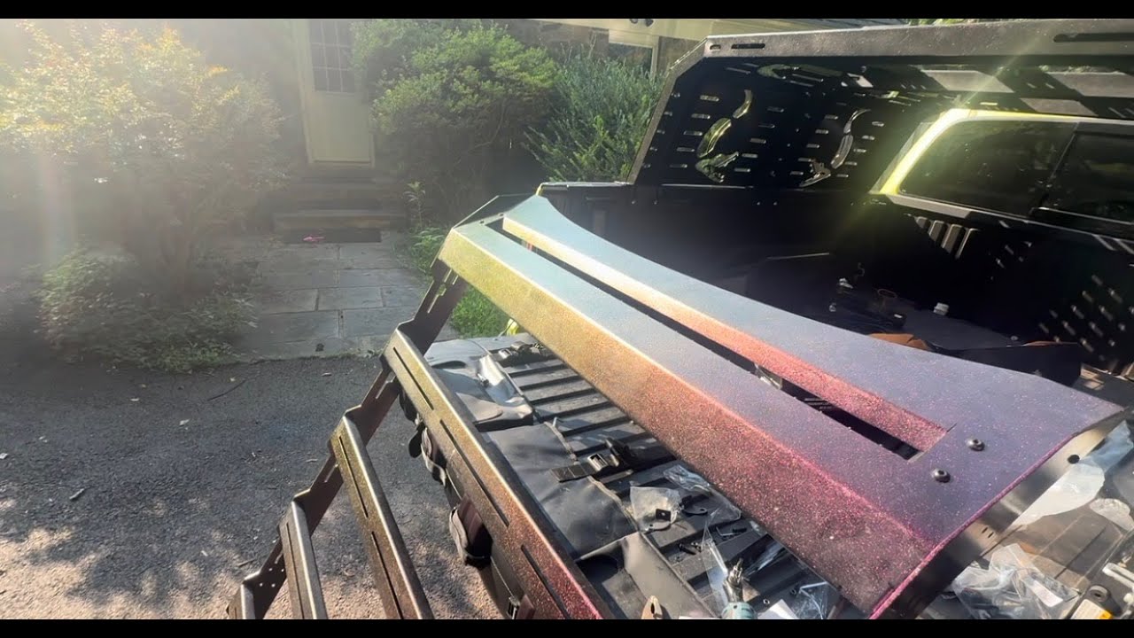 Rough Country Cab Roof Rack on a Tacoma (w/ Color Shift Powder Coat ...