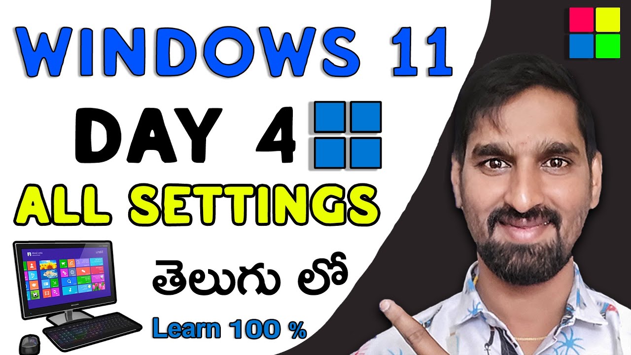 Windows 11 Training Course 2025 Telugu | Day 4 | Windows 11 Settings ...