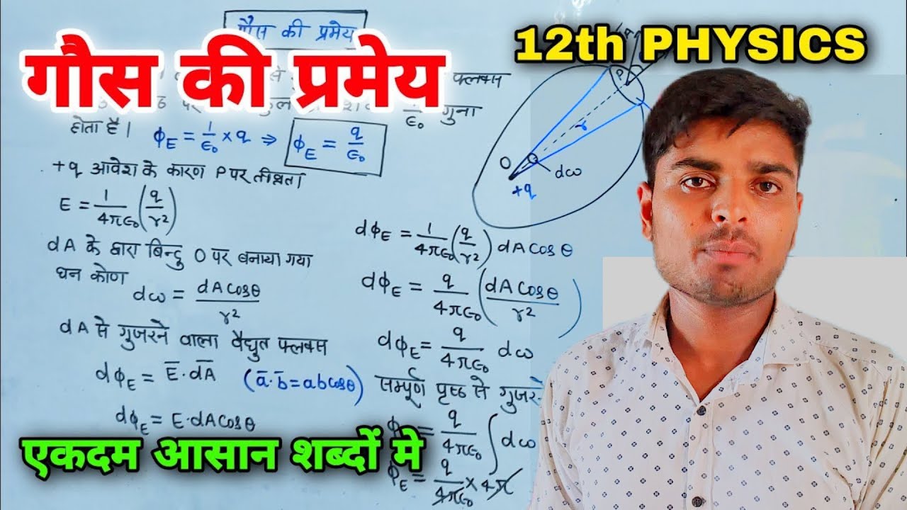 गौस की प्रमेय, gaus ki pramey, gaus theorem physics class 12th, gauss ka niyam || by Rohan sir ...