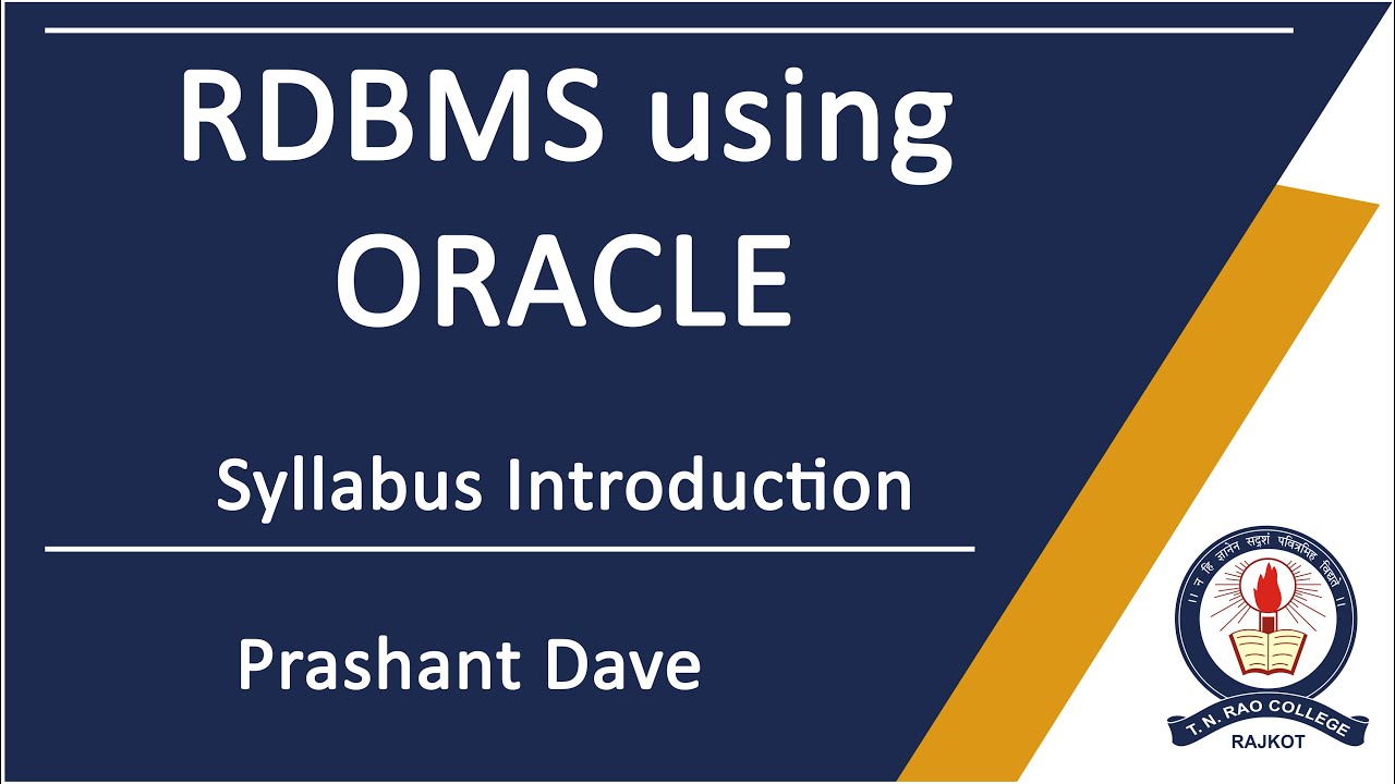 BCA Sem-3-RDBMS using ORACLE-Syllabus Introduction - YouTube
