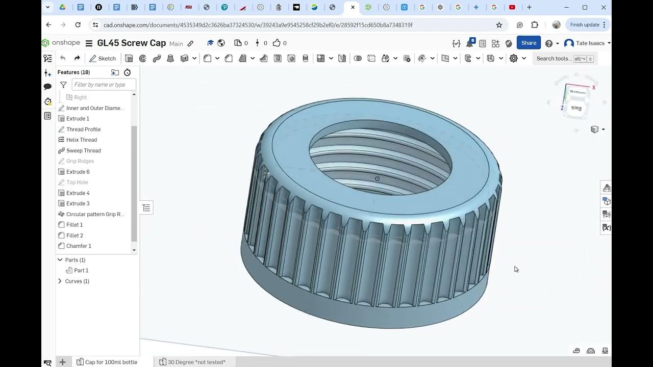 GL45 Screw Cap (w/ Cad File) - YouTube