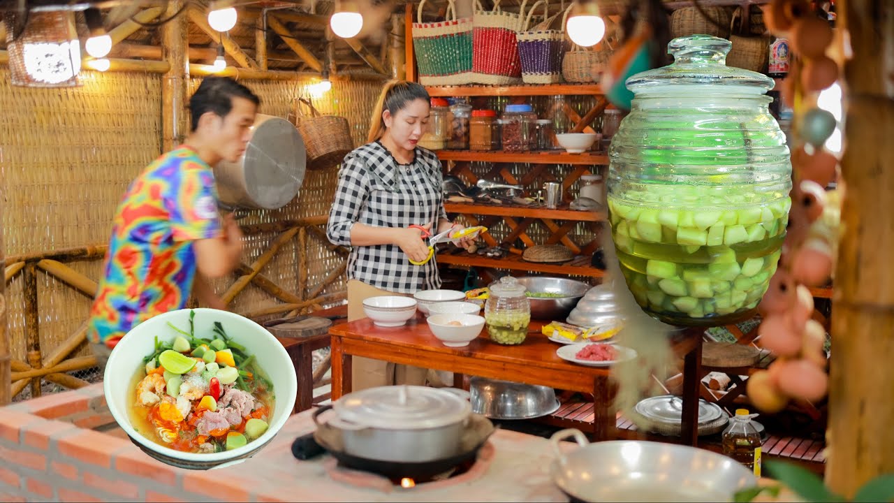 Green Garlic Pickle | I make Green Garlic and eat Juicy Noodle | How to ...