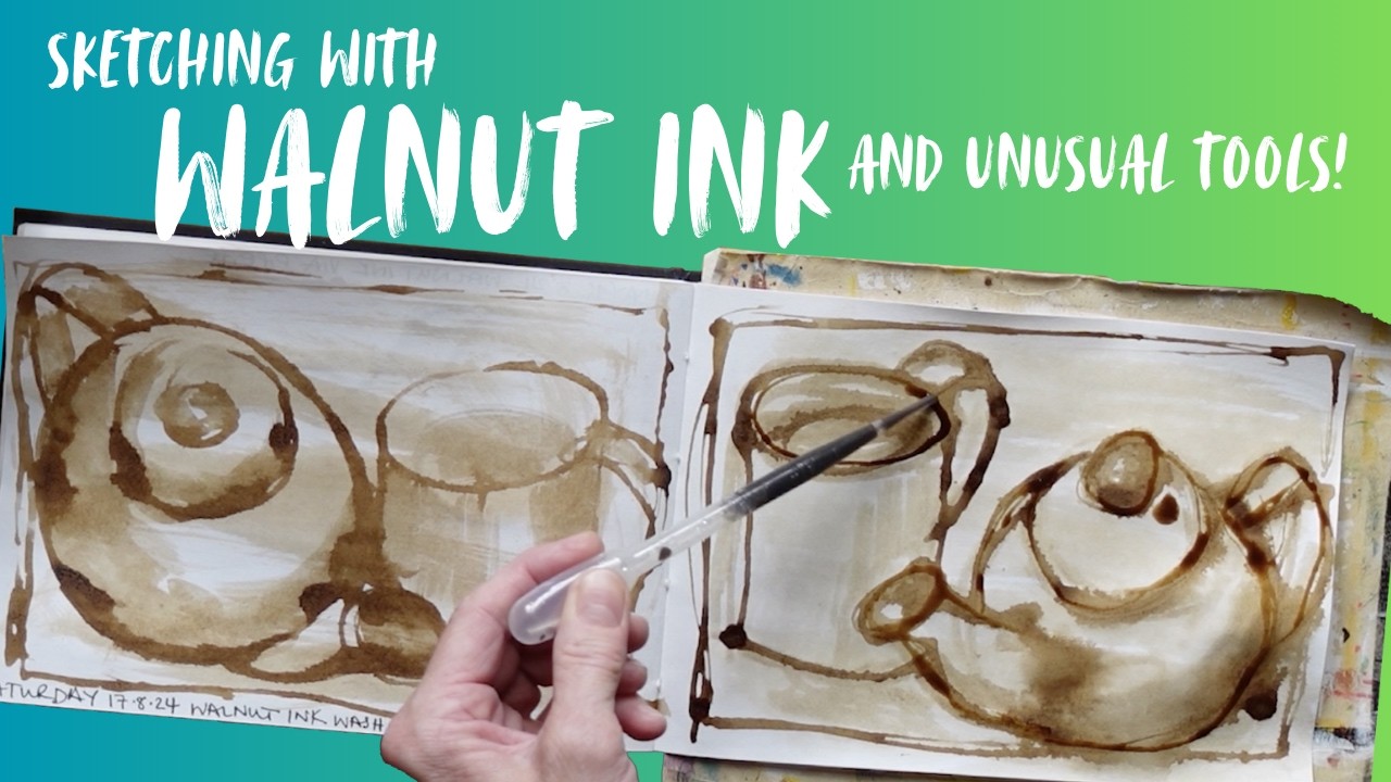 Sketchbook drawing with Walnut Ink | daily sketchbook drawing with ...