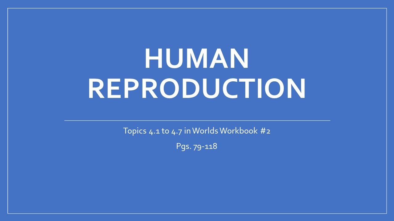 Human Reproduction Part 1: Introduction - YouTube