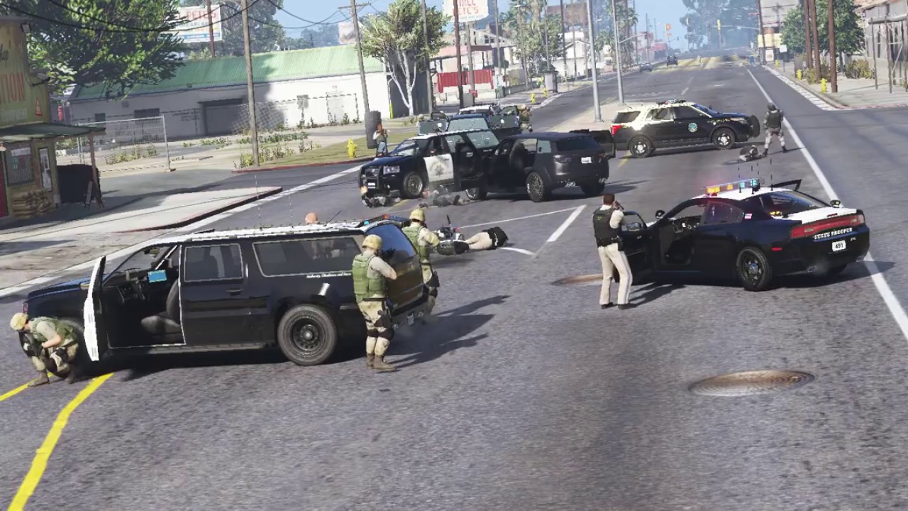 GTA 5 - RDE 6: Police and FIB overpower BlackWater Corp. - YouTube