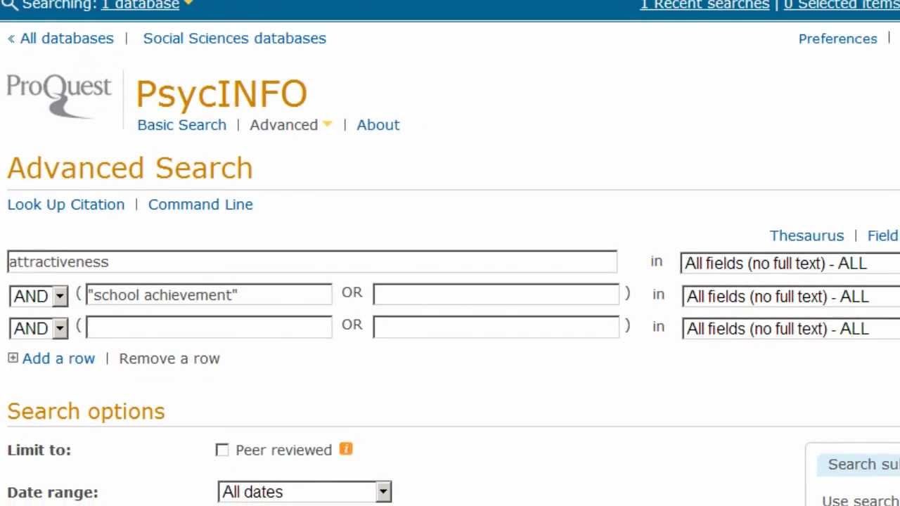 PSY 103 Using PsycINFO - 4. Search Demo Part 1 - YouTube