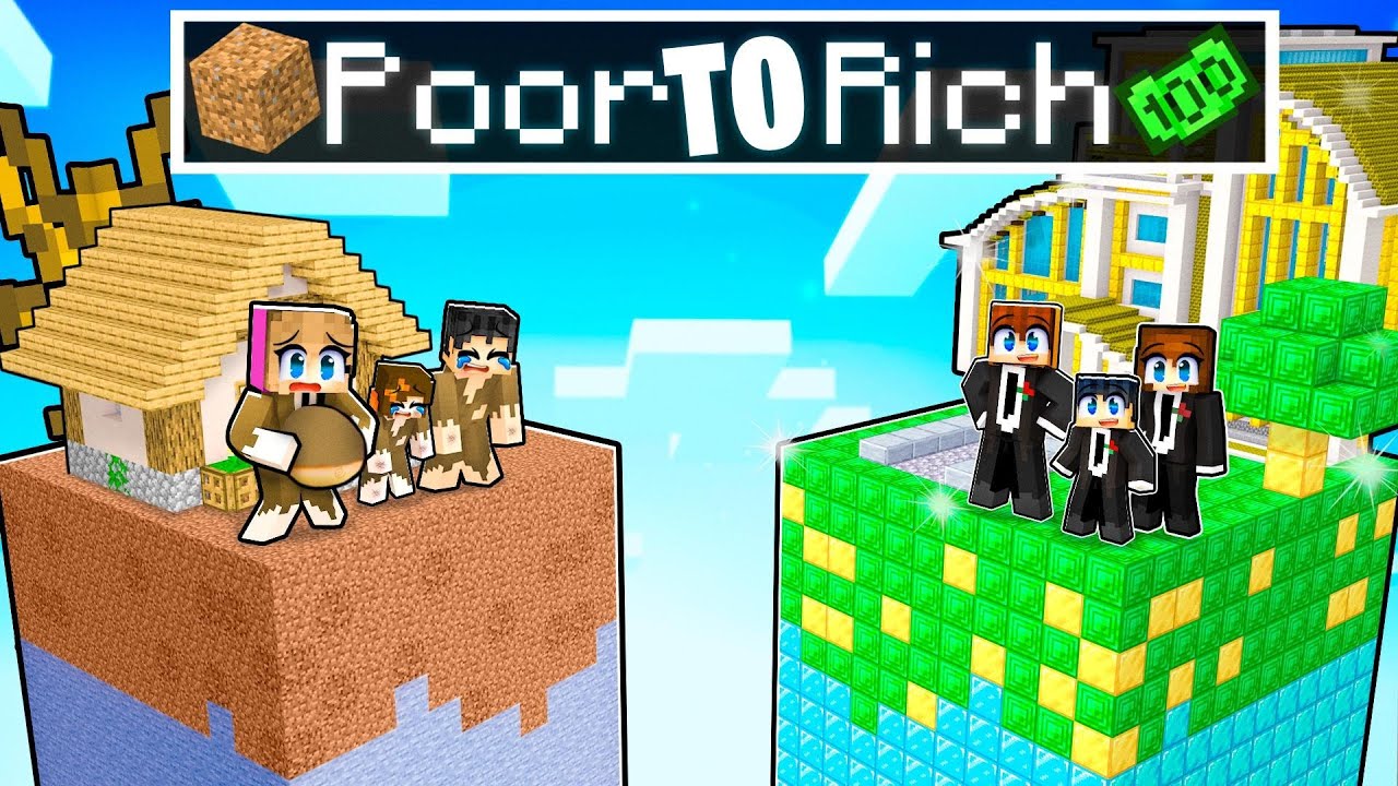 Poor vs Rich CHUNK Survival Battle in Minecraft - YouTube