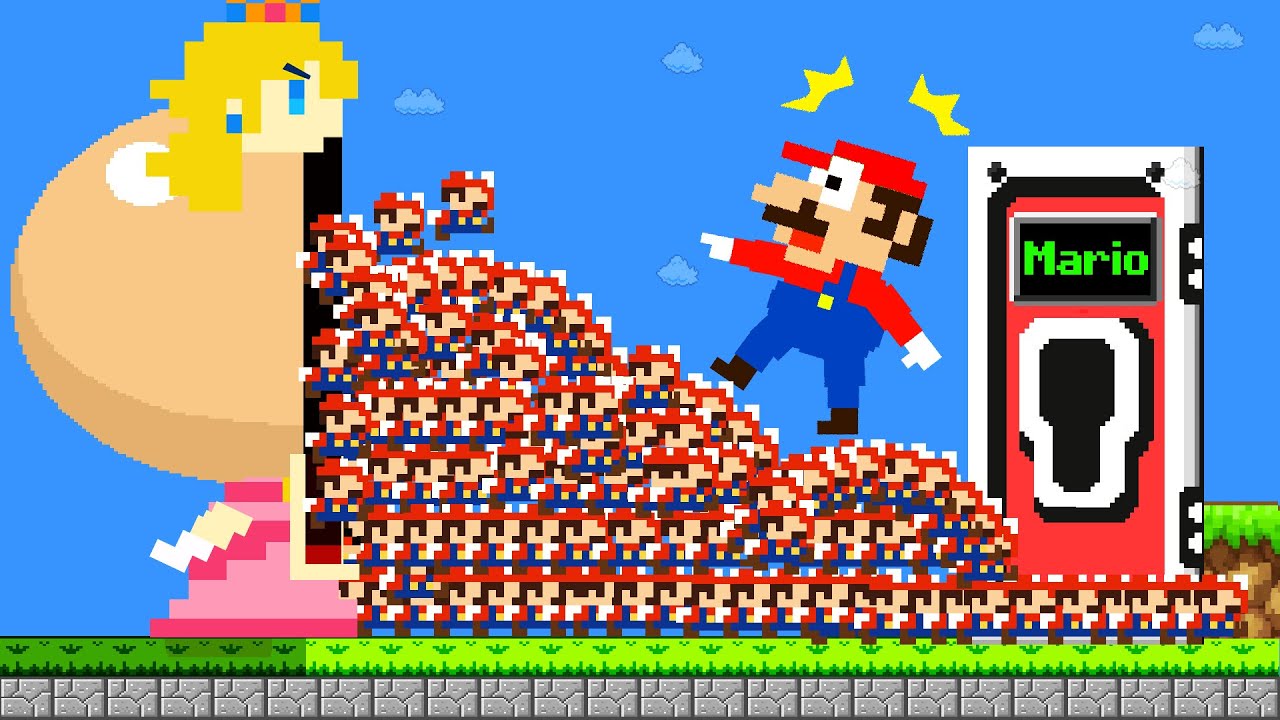 Epic Showdown: Mario Peach Vs 9999 Tiny Mario March Madness Calamity ...
