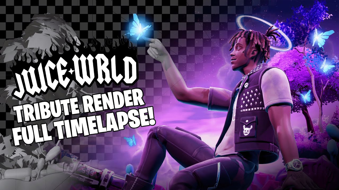 Juice Wrld Tribute Render (TIMELAPSE) - YouTube