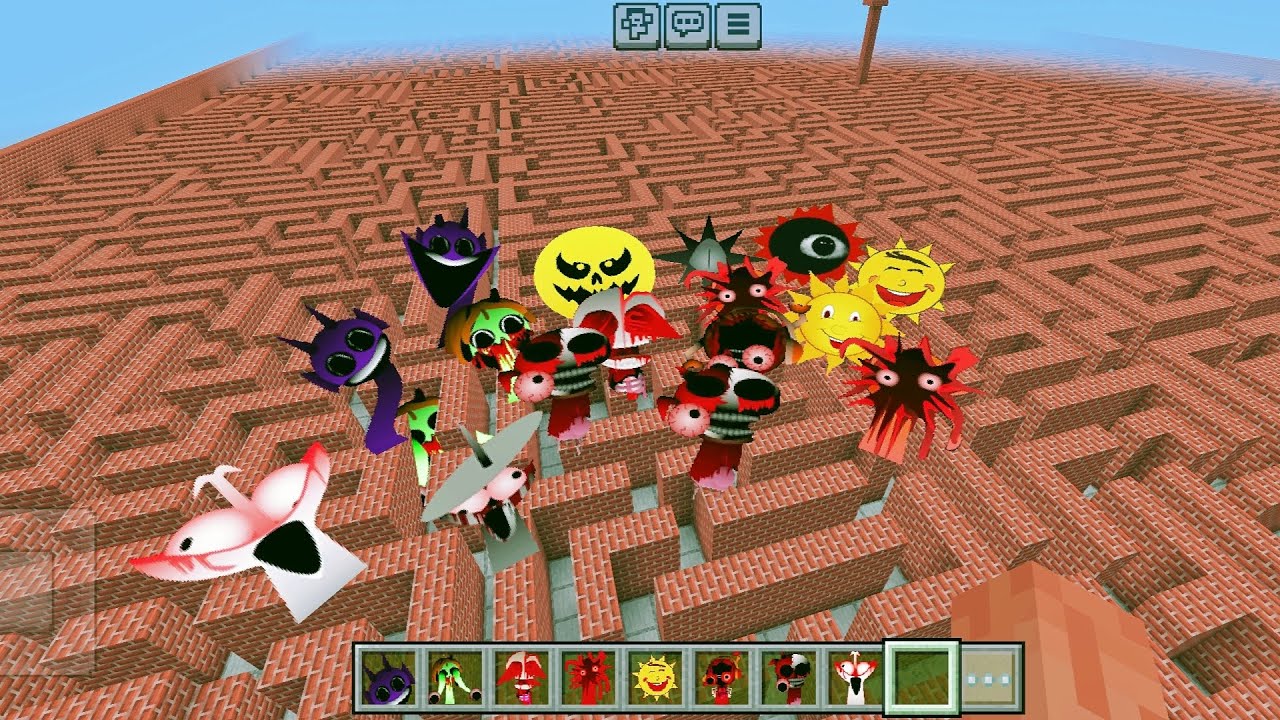 Incredibox Sprunki Phase 3 Phase 4 ADDON Maze map in Minecraft PE - YouTube
