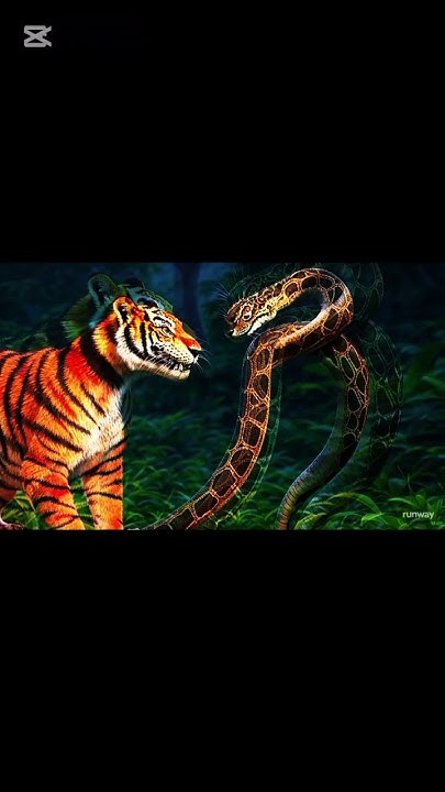 "This looks straight out of a Pixar movie! 🎬 Tiger and python to fight ...