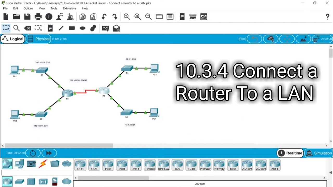 10.3.4 Connect a Router To a LAN - Cisco Packet Tracer - YouTube