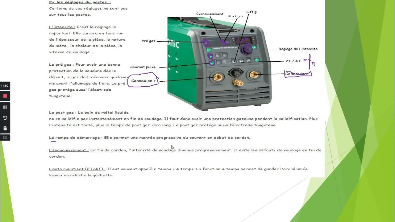 soudage TIG et réglages du poste - YouTube