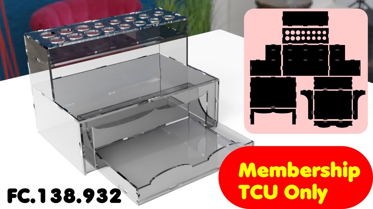 FC.138.932 ชั้นวางเครื่องสำอางค์ บนโต๊ะเครื่องแป้ง แบบตัดอะคริลิคด้วย ...