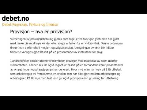 Provisjon – hva er provisjon? - Debet Regnskap Ordbok
