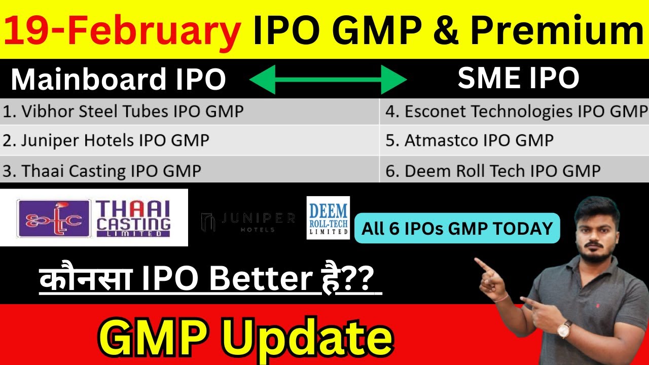 All 6 IPOs GMP | Vibhor Steel Tubes IPO GMP | Thaai Casting IPO GMP | Esconet Technologies IPO ...