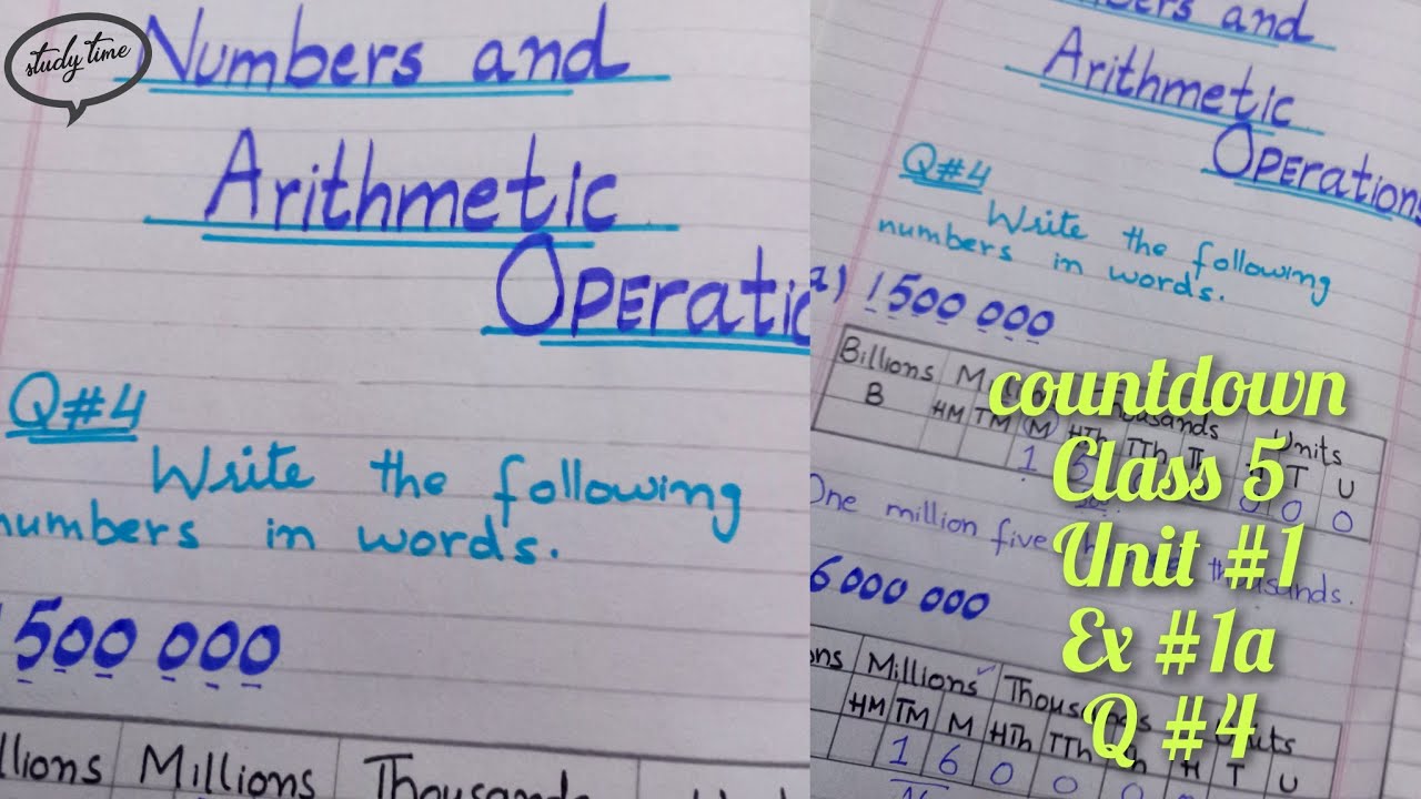 class 5th||countdown||Ex #1a||Q#4||studytime - YouTube
