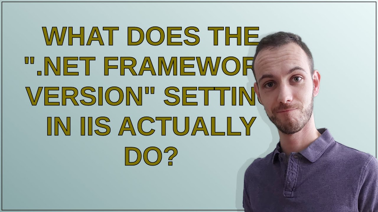 What does the ".NET Framework Version" setting in IIS actually do ...