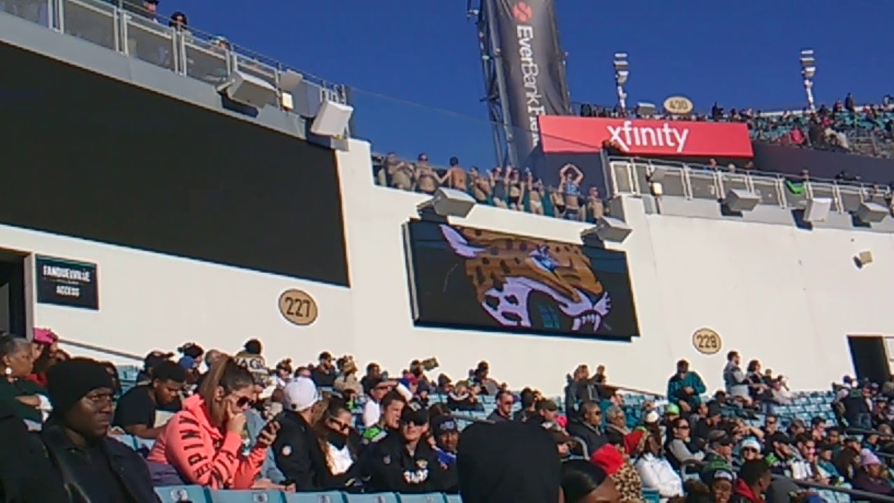 Seahawks 12 flag in Jaguars stadium swimming pool - YouTube