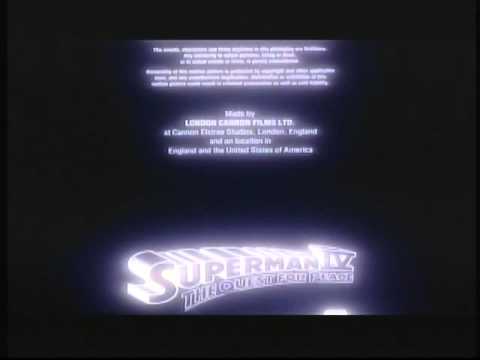 Superman 4 ending credits with Cannon video logo and Warner brothers ...