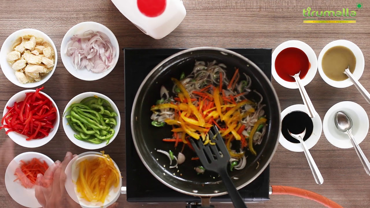 Tasty recipe of Baby Corn Chilli Dry by Tirumalla oil - YouTube