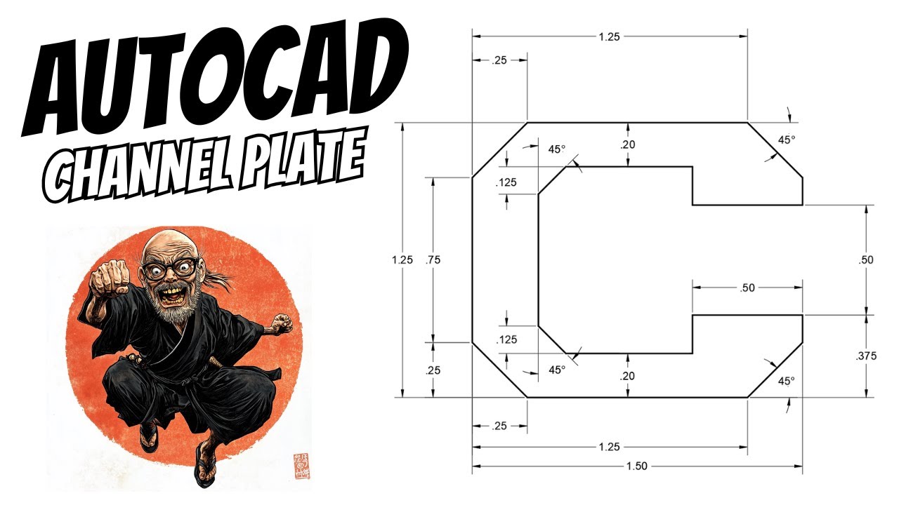 AUTOCAD CHANNEL PLATE - YouTube
