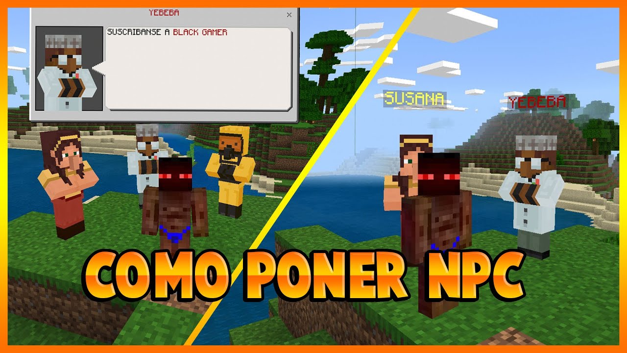 👉COMO PONER NPC EN MINECRAFT PE/BE 1.16 SIN ADDONS 2020 - YouTube