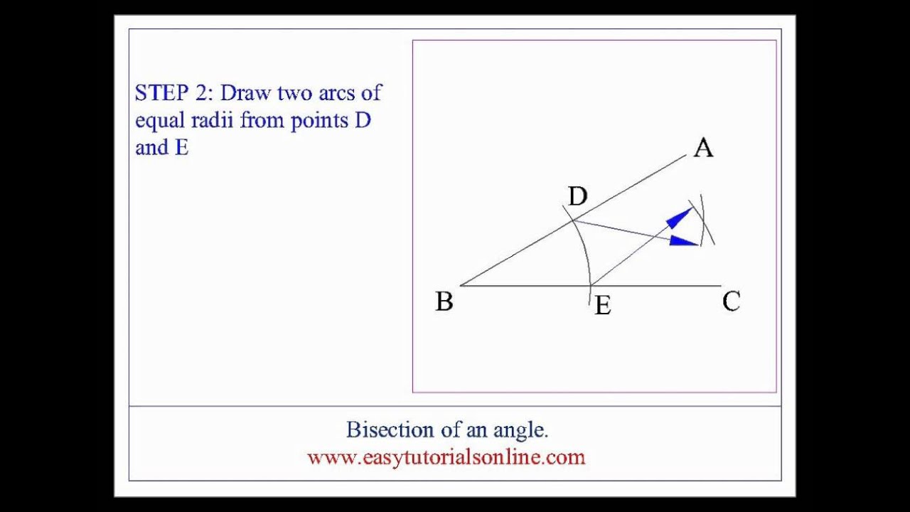 Bisecting an angle into 2 equal angles - YouTube